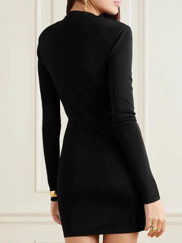 Saint Laurent Knitted Mini Dress - Black