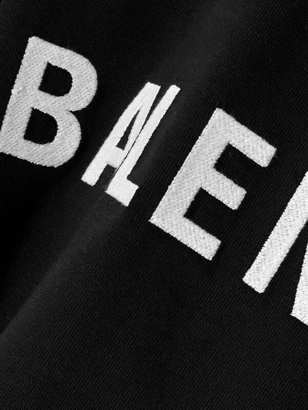 Balenciaga Embroidered Cotton-jersey T-shirt - Black