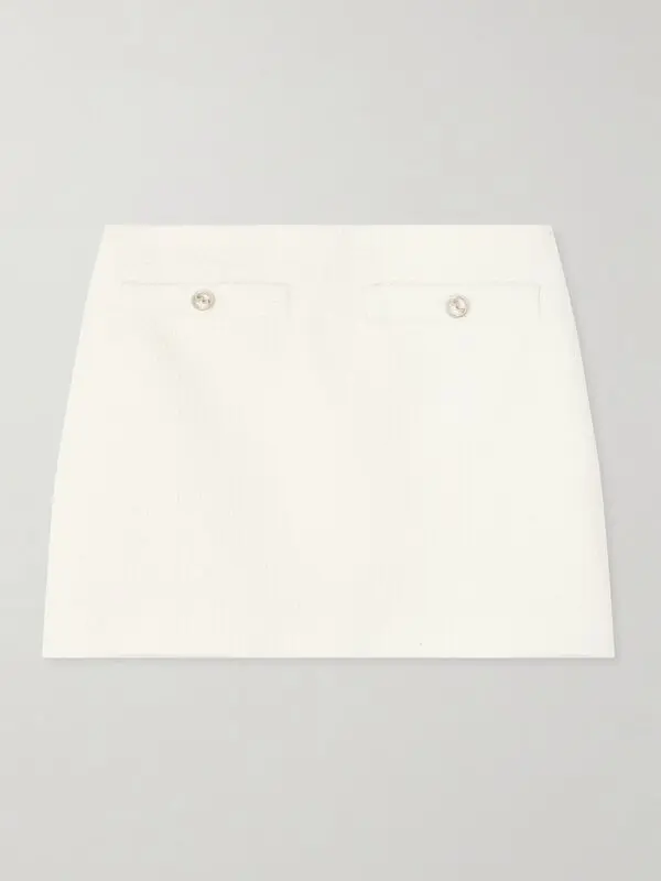 Gucci Bouclé-tweed Mini Skirt - Off-white