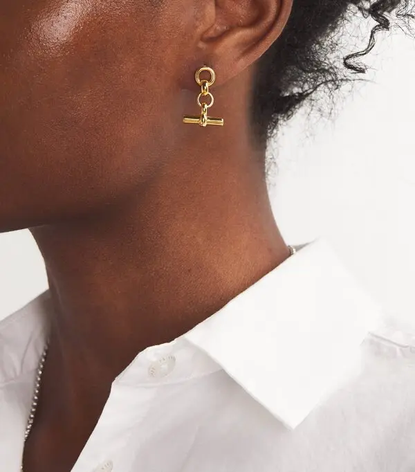 TILLY SVEAAS Plated T-bar Drop Earrings