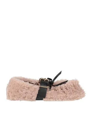 Marni Shearling Leather Mary Jane Flats - Pink