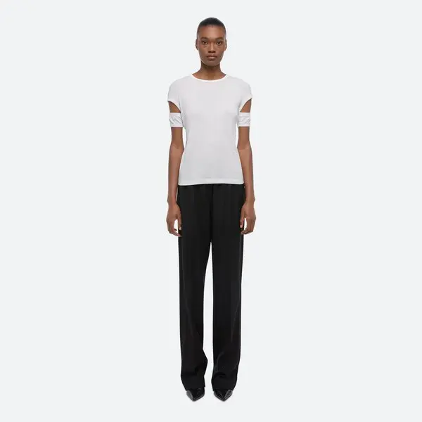 Helmut Lang Slashed Shrunken Tee - Optic White