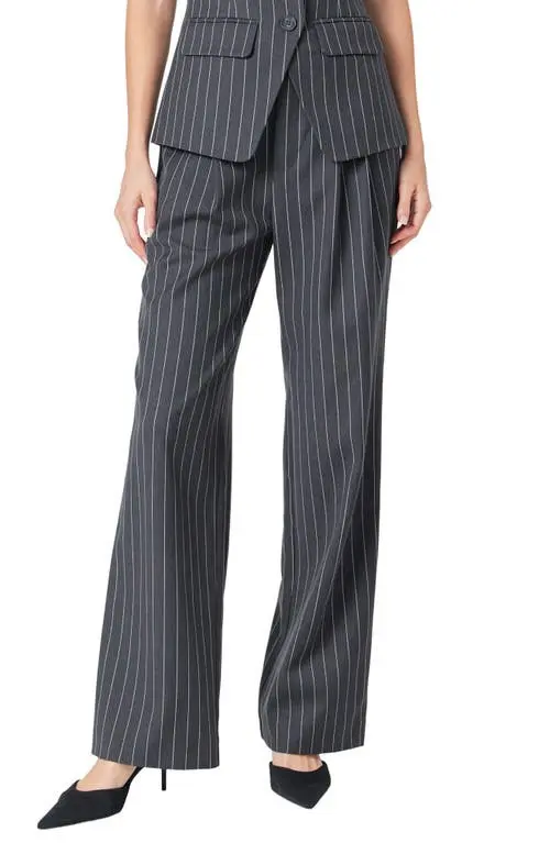 Endless Rose Pinstripe High-waist Trousers