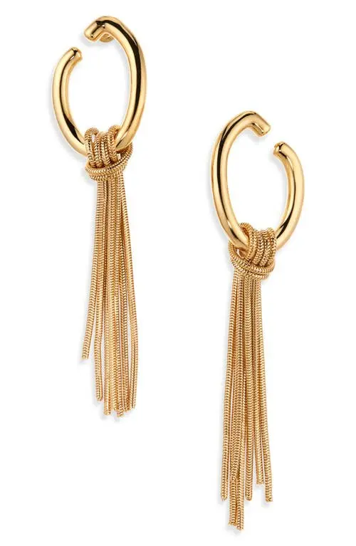 Oscar De La Renta O Knotted Chain Drop Earrings - Gold