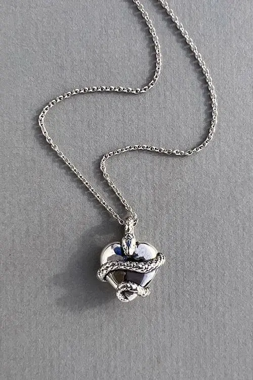 ASTOR & ORION Wise Heart Charm Pendant Necklace - Silver