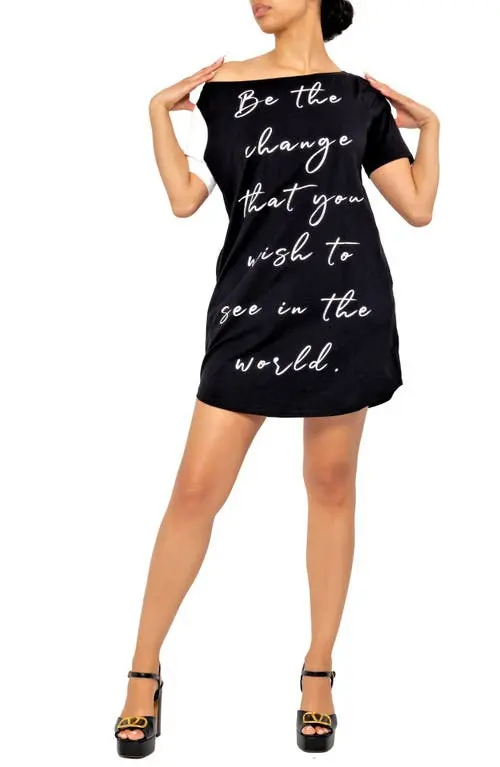 DAI MODA Graphic One-shoulder T-shirt Dress