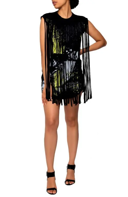 DAI MODA Unity Fringe Detail Minidress