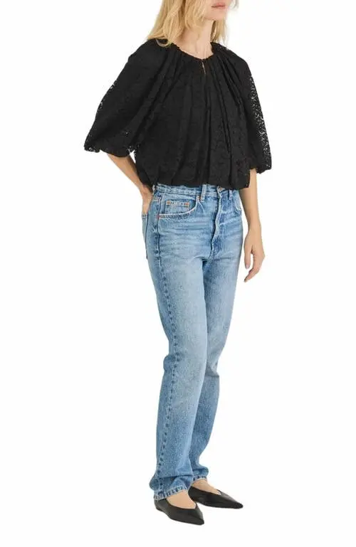 Rebecca Taylor Idun Lace Top - Black