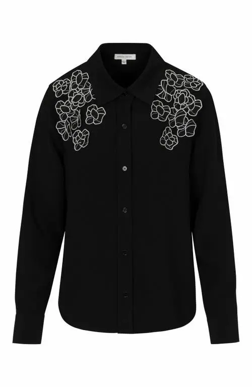 Rebecca Taylor Mia Floral Appliqué Top