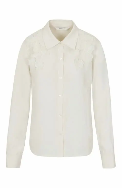 Rebecca Taylor Mia Floral Appliqué Top
