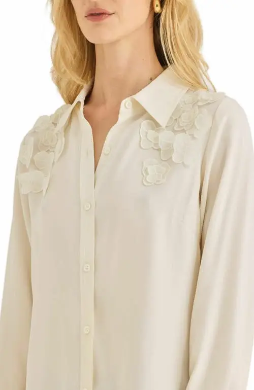 Rebecca Taylor Mia Floral Appliqué Top