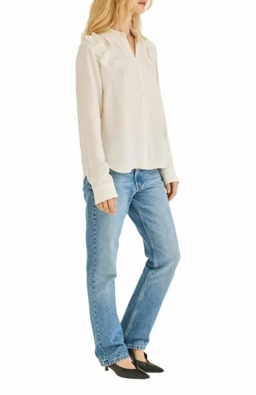 Rebecca Taylor Mia Floral Appliqué Top