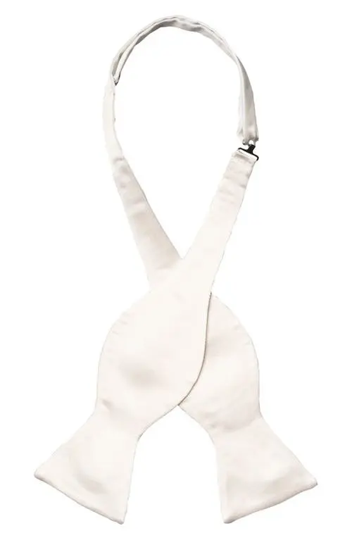 Eton Silk Satin Self-tie Bow Tie - Natural