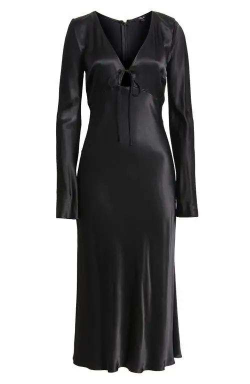 rails long sleeve dress Rails Amanda V-Neck Long Sleeve Dress - Black