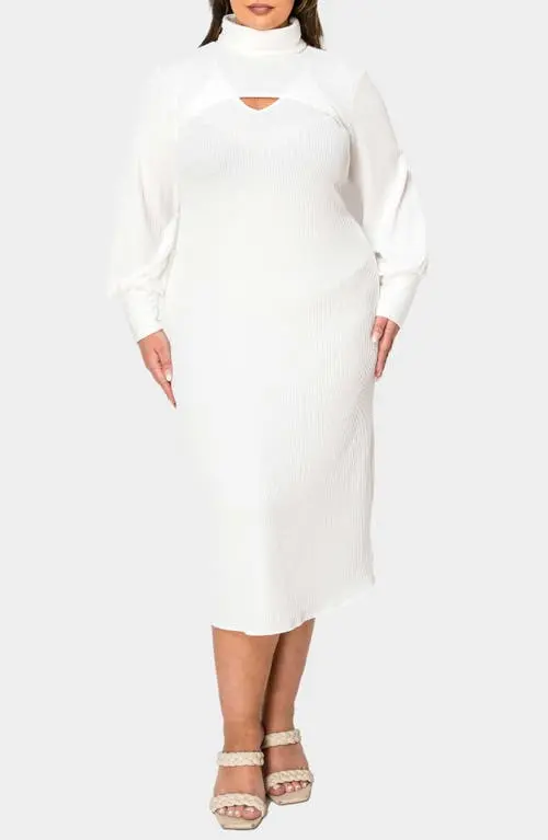 L I V D Aster Plissé Sweater Dress - Ivory