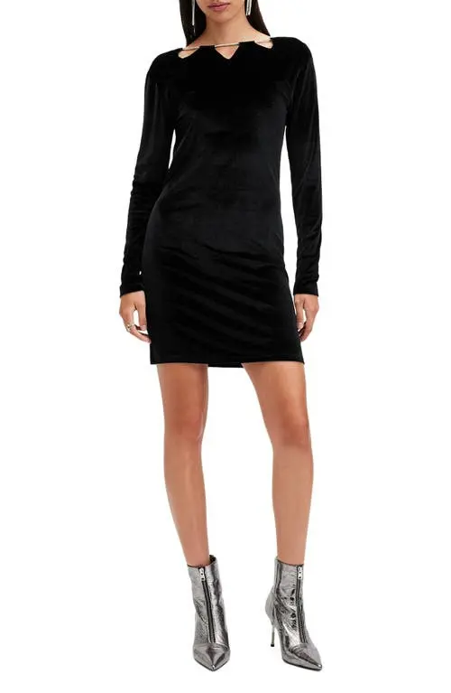 Allsaints Regina Bead Detail Velvet Dress In Black - 50% Off | Editorialist