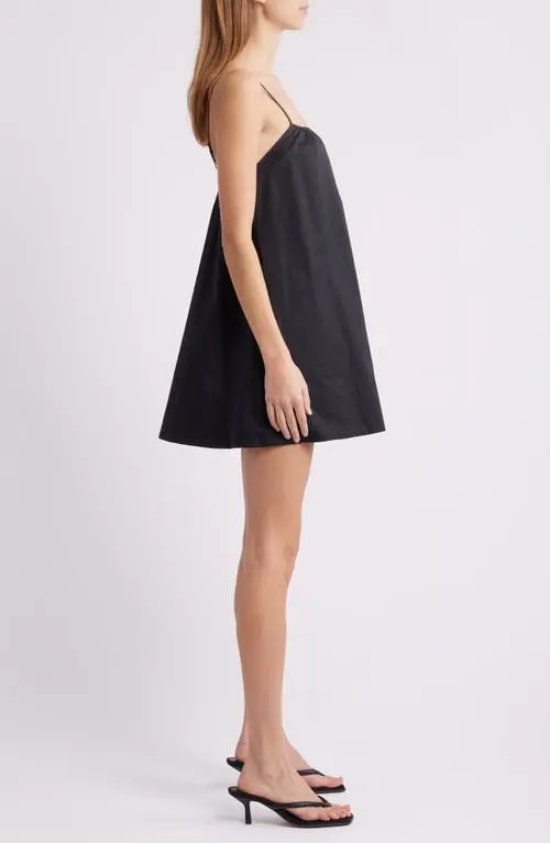 Solid & Striped Lindsay Cotton Poplin Babydoll Minidress - Noir