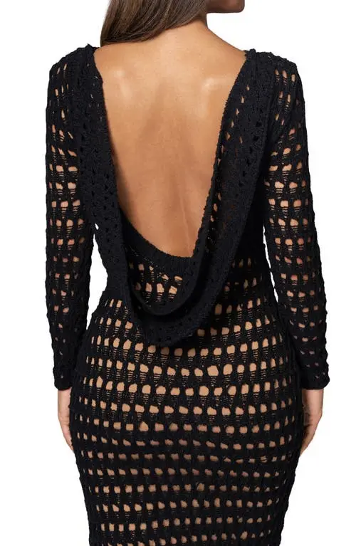 JLUXLABEL Serene Wonders Open Stitch Long Sleeve Dress