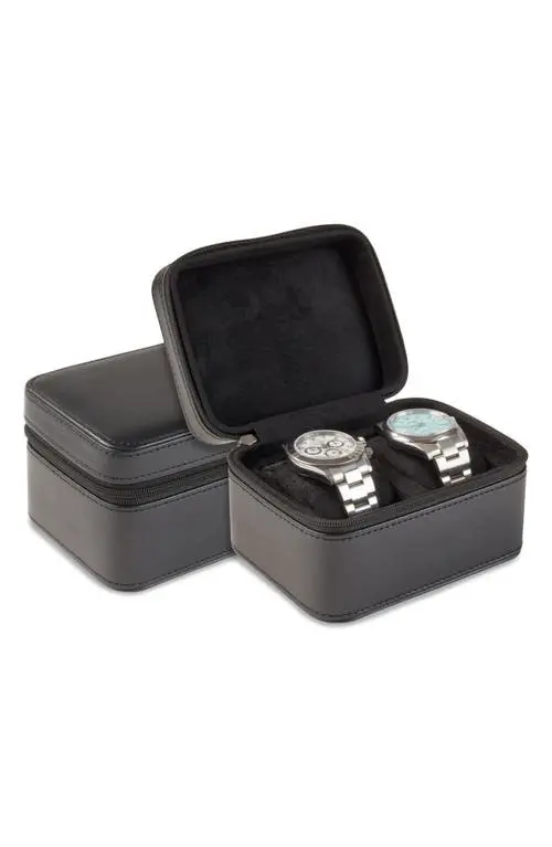BEY-BERK Matteo Leather Watch Case - Black