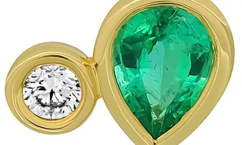 Bony Levy Emerald And Diamond Stud Earrings