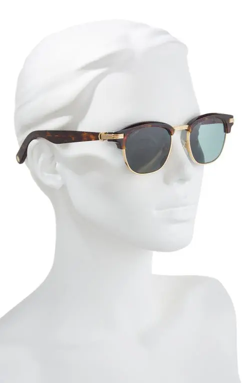 CARTIER 52mm Round Frame Sunglasses