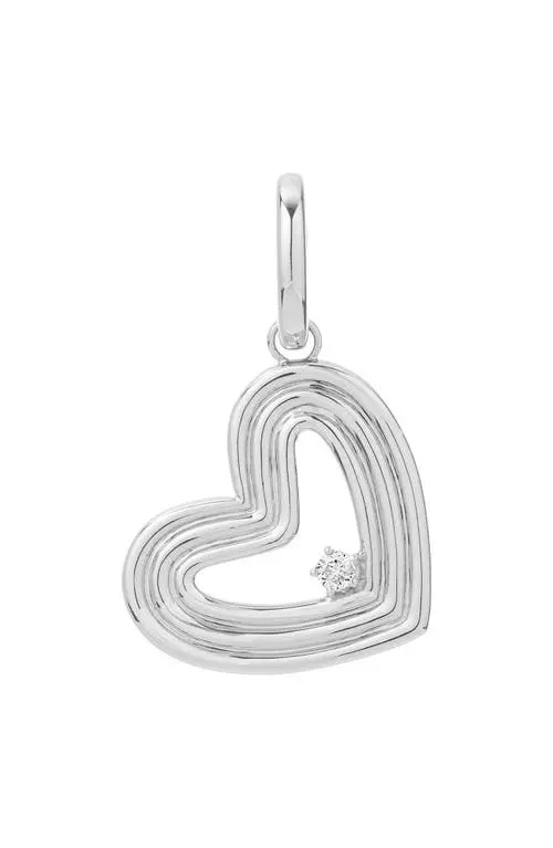 Adina Reyter Groovy Heart Charm Pendant - Silver