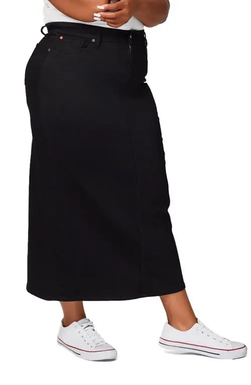 SLINK JEANS Denim Maxi Skirt - Black