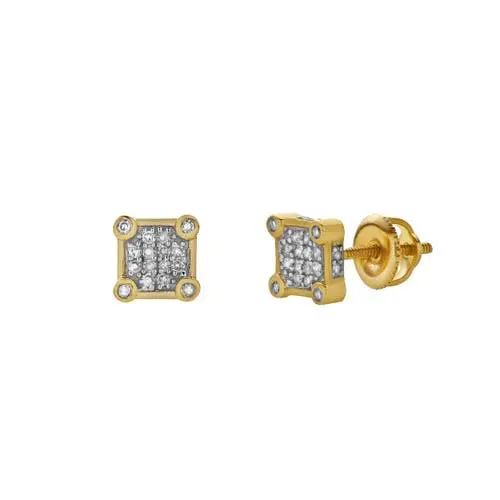 LUVMYJEWELRY Brincadeira Diamond Earrings - 10k Yellow Gold