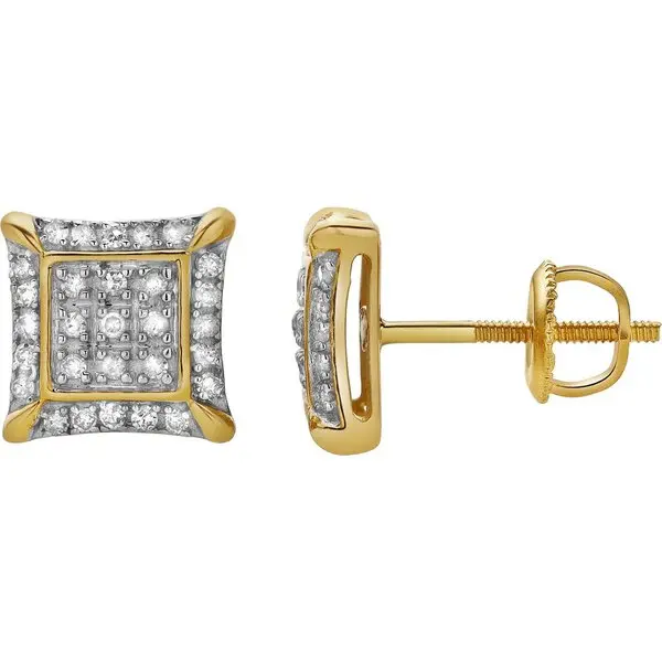LUVMYJEWELRY Diamond Earrings - 10k Yellow Gold