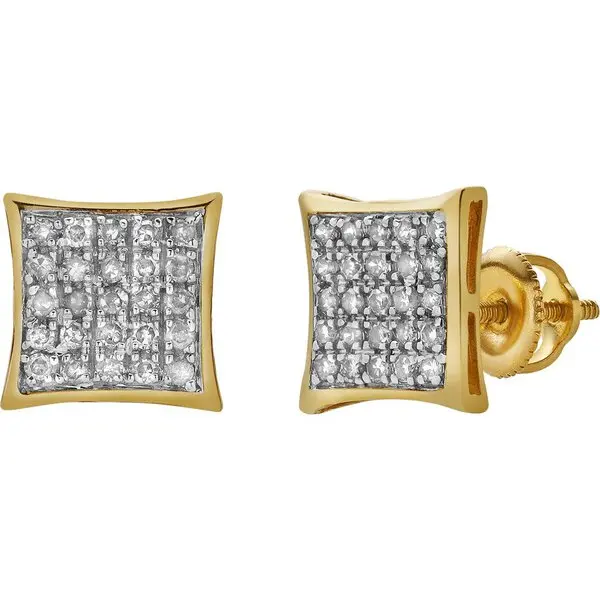 LUVMYJEWELRY Capricho Diamond Earrings - 10k Yellow Gold