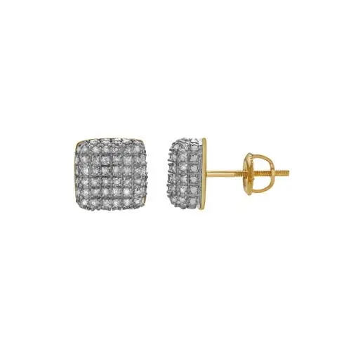 LUVMYJEWELRY Sensato Diamond Stud Earrings - 10k Yellow Gold