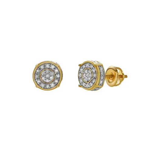 LUVMYJEWELRY 0.14ctw Diamond Earrings - 10k Yellow Gold
