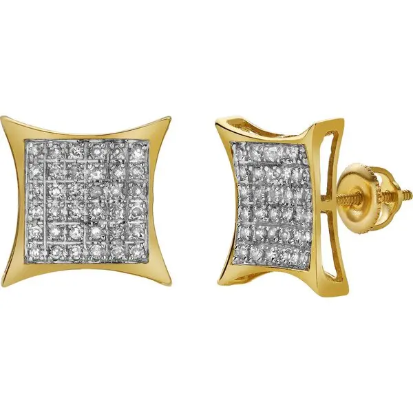 LUVMYJEWELRY Bravura Diamond Earrings - 10k Yellow Gold