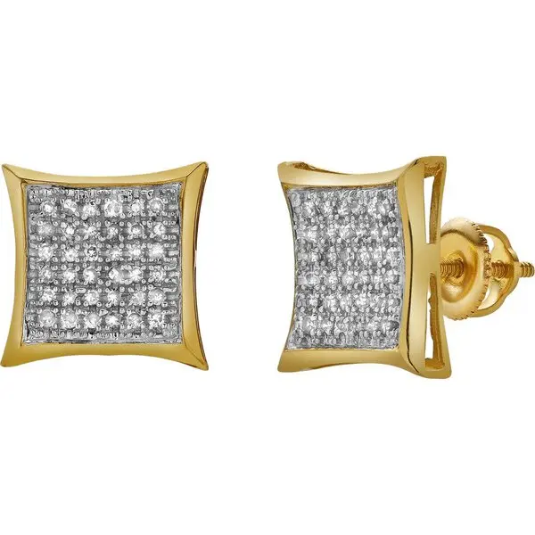 LUVMYJEWELRY Despertar Diamond Earrings - 10k Yellow Gold