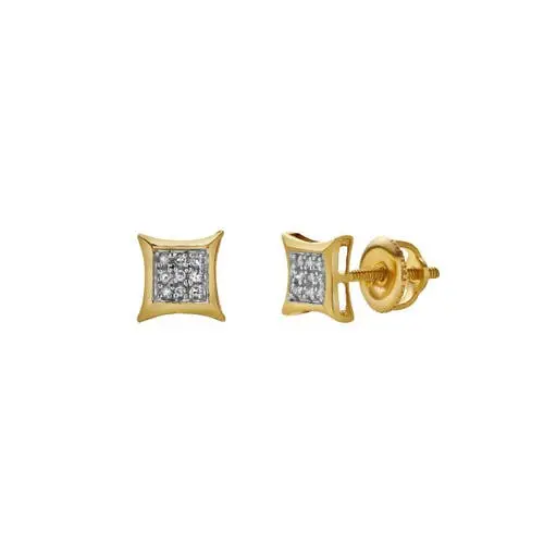 LUVMYJEWELRY 0.06ct Diamond Earrings - 10k Yellow Gold