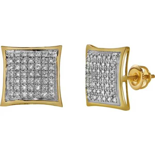 LUVMYJEWELRY Diamond Earrings - 10k Yellow Gold