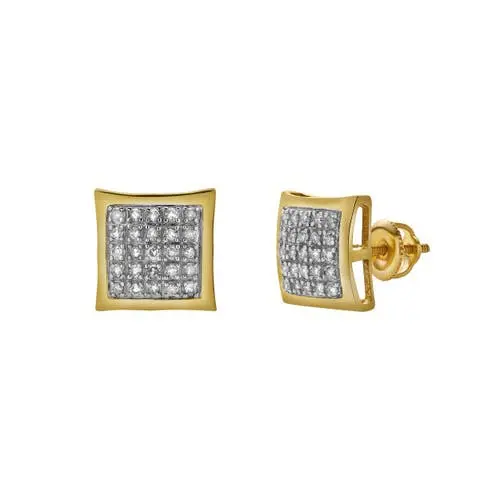 LUVMYJEWELRY Diamond Earrings - 10k Yellow Gold