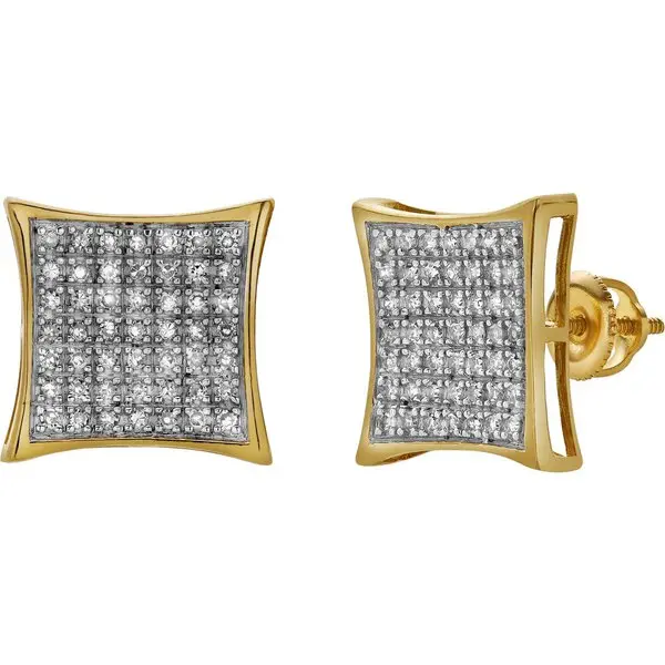 LUVMYJEWELRY Diamond Earrings - 10k Yellow Gold