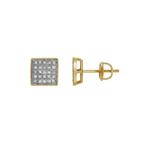 LUVMYJEWELRY Diamond Earrings - 10k Yellow Gold