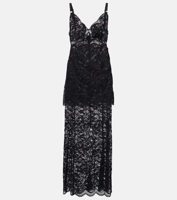 Rabanne Lace Maxi Dress - Black