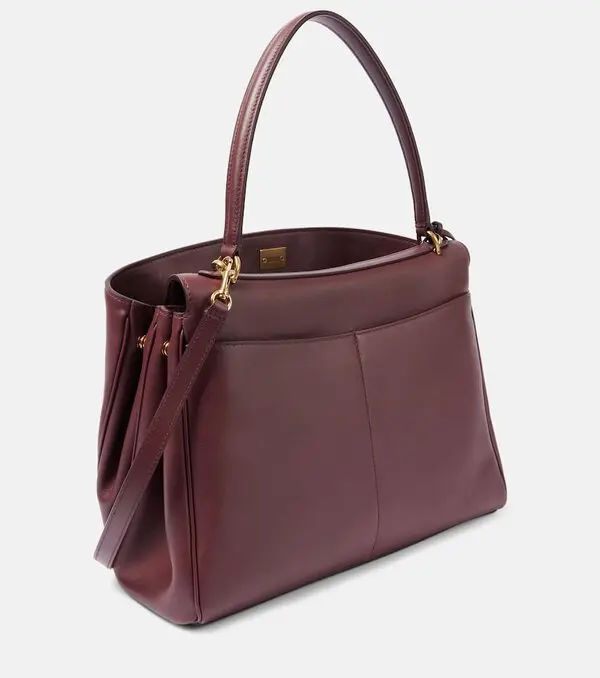 Balenciaga Rodeo Medium Leather Tote - Burgundy