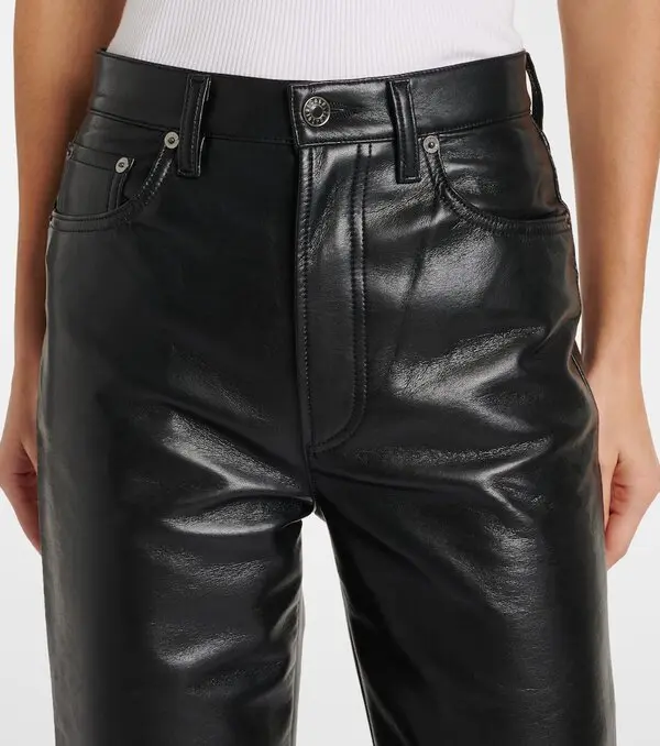 AGOLDE 90's Pinch Waist High-rise Straight Pants - Black