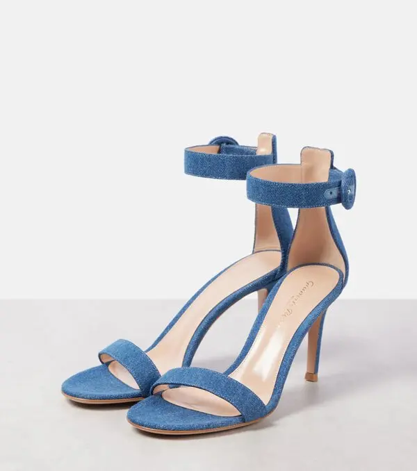 GIANVITO ROSSI Portofino 85 Denim Sandals