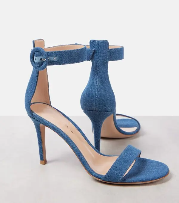GIANVITO ROSSI Portofino 85 Denim Sandals
