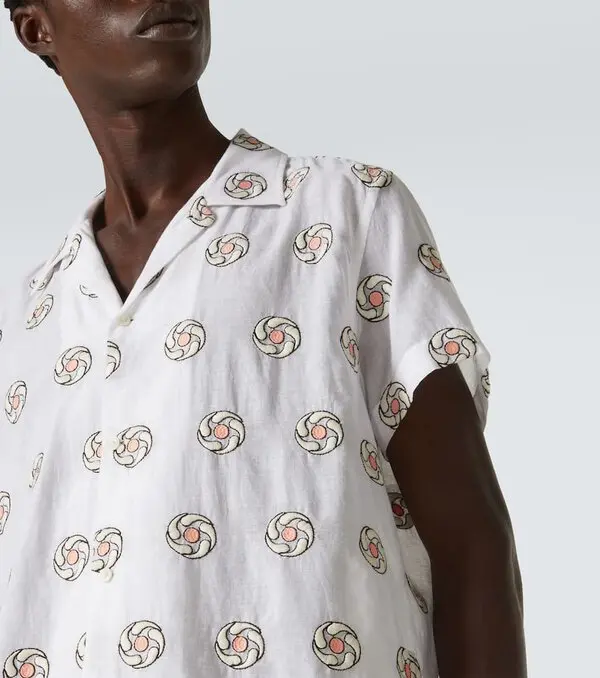 BODE Floral Aperture Scalloped Cotton Shirt