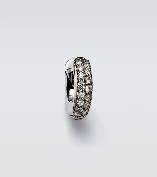 SPINELLI KILCOLLIN Macro Hoop Mini Earring With Diamonds - Silver