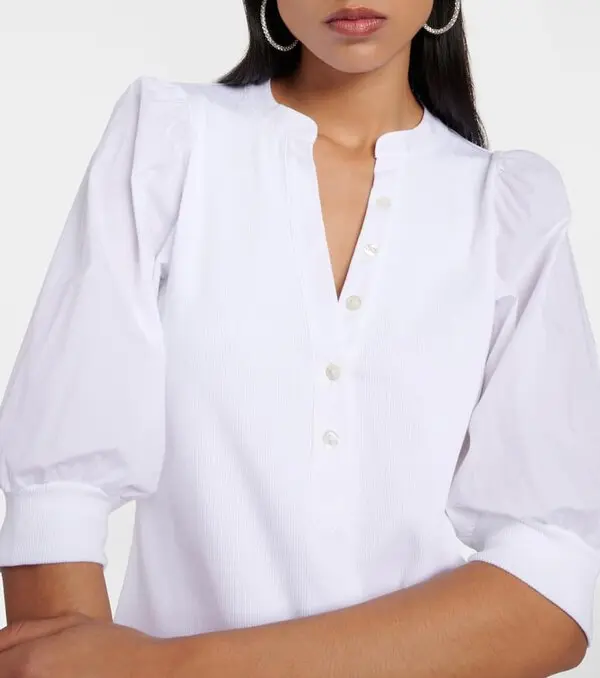 Veronica Beard Coralee Puff-sleeve Top - White