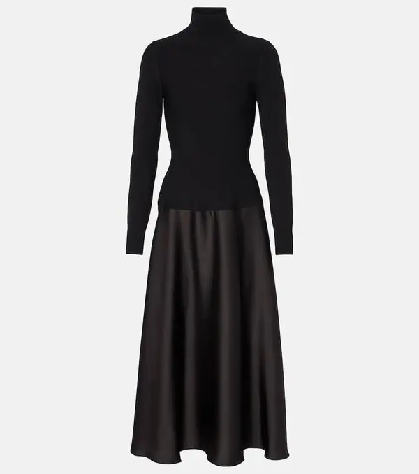 Simkhai Frances Knitted Satin Midi Dress
