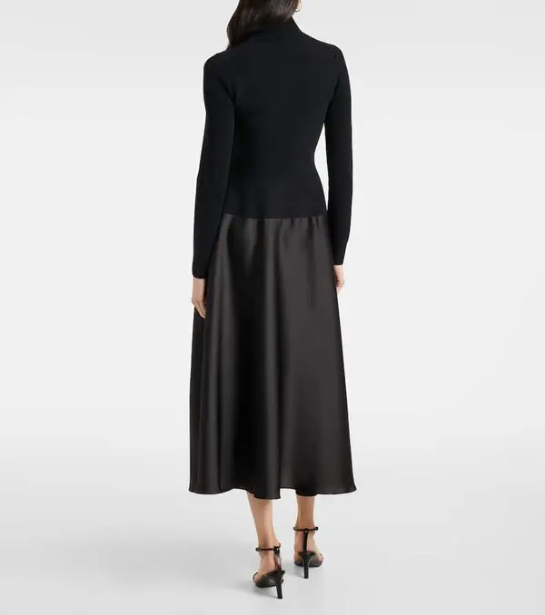 Simkhai Frances Knitted Satin Midi Dress