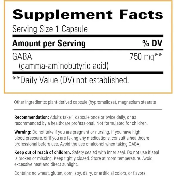 INTEGRATIVE THERAPEUTICS Gaba 750mg 60 Capsules